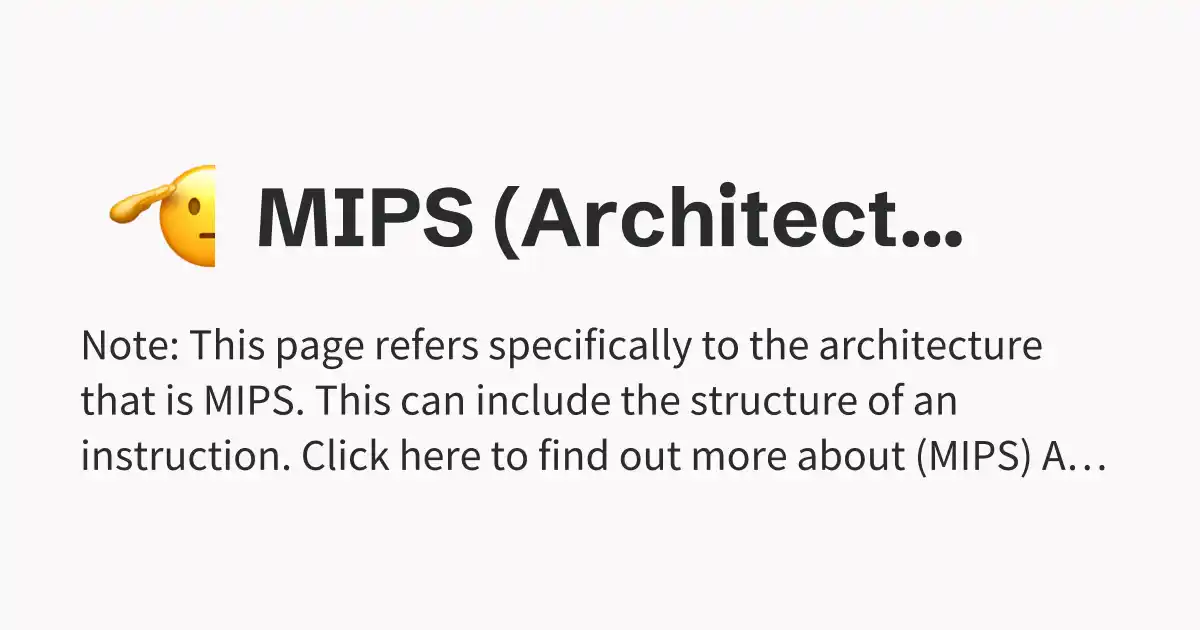 MIPS (Architecture)